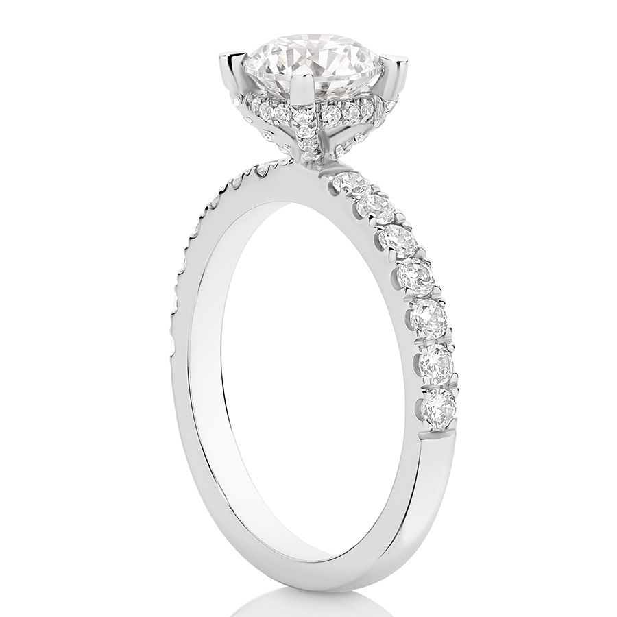 1.0ct Four claw Engagement Ring Band with Diamond Platinum - SJK