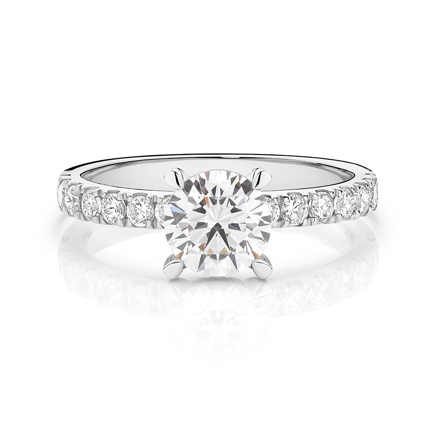 1.0ct Four claw Engagement Ring Band with Diamond Platinum - SJK